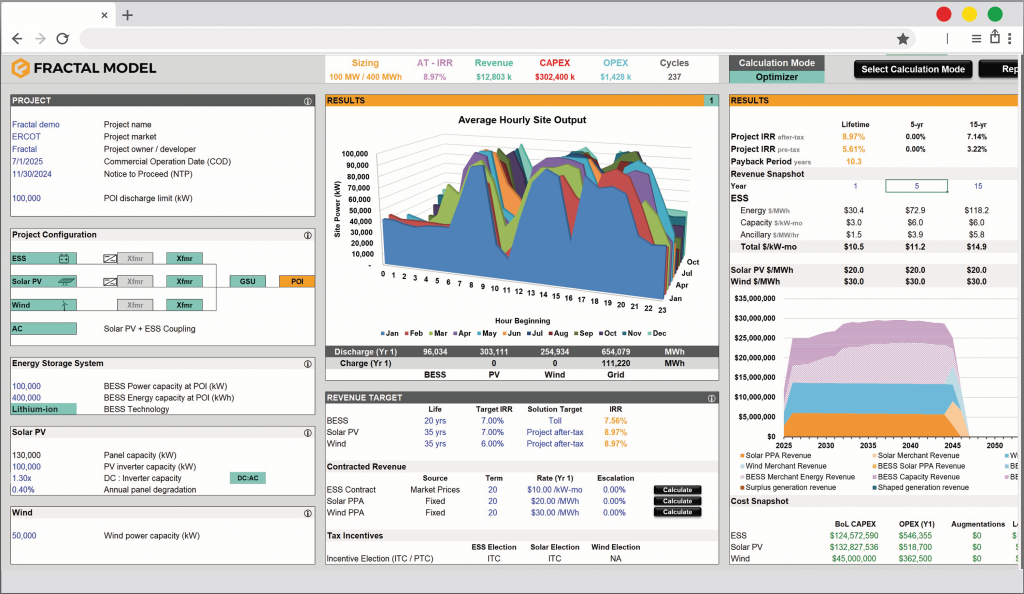 Energy Storage Financial Model - Fractal Energy Storage Consultants